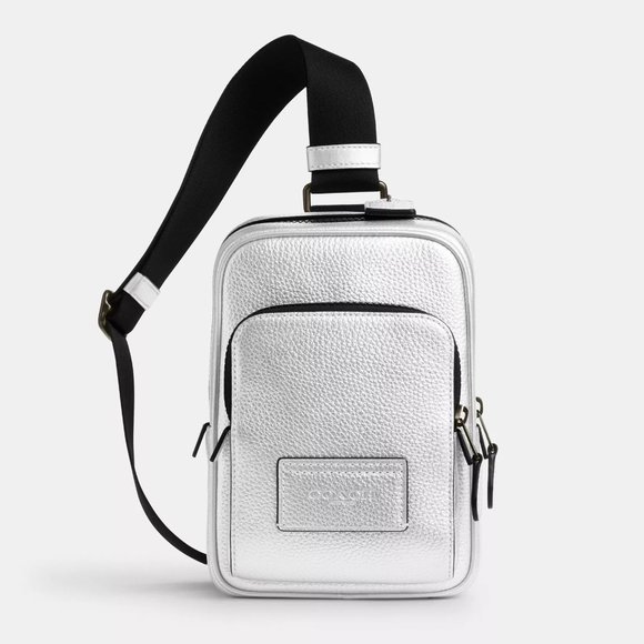 Coach | Bags | Coach Track Pack 4 In Silver Metallic | Poshmark